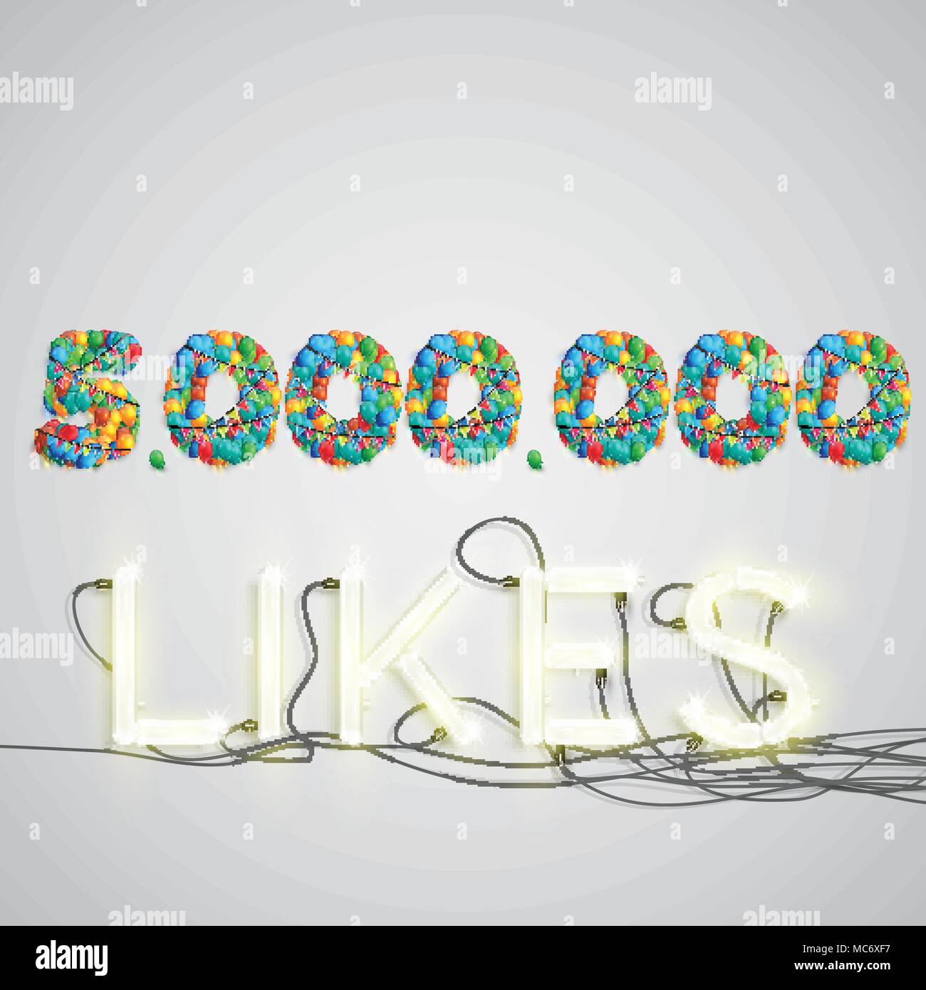 Number of likes made by balloon, vector illustration Stock Vector Image ...
