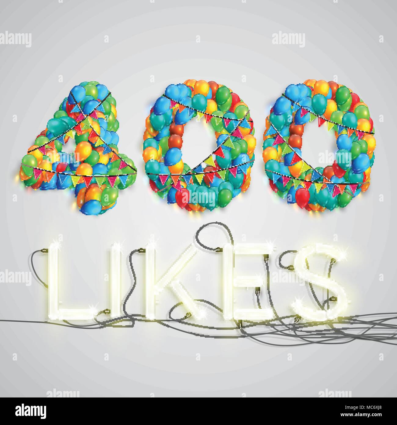 Number of likes made by balloon, vector illustration Stock Vector Image ...