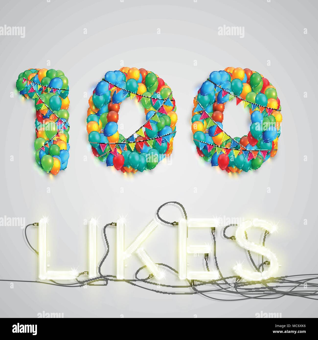 Number of likes made by balloon, vector illustration Stock Vector Image ...