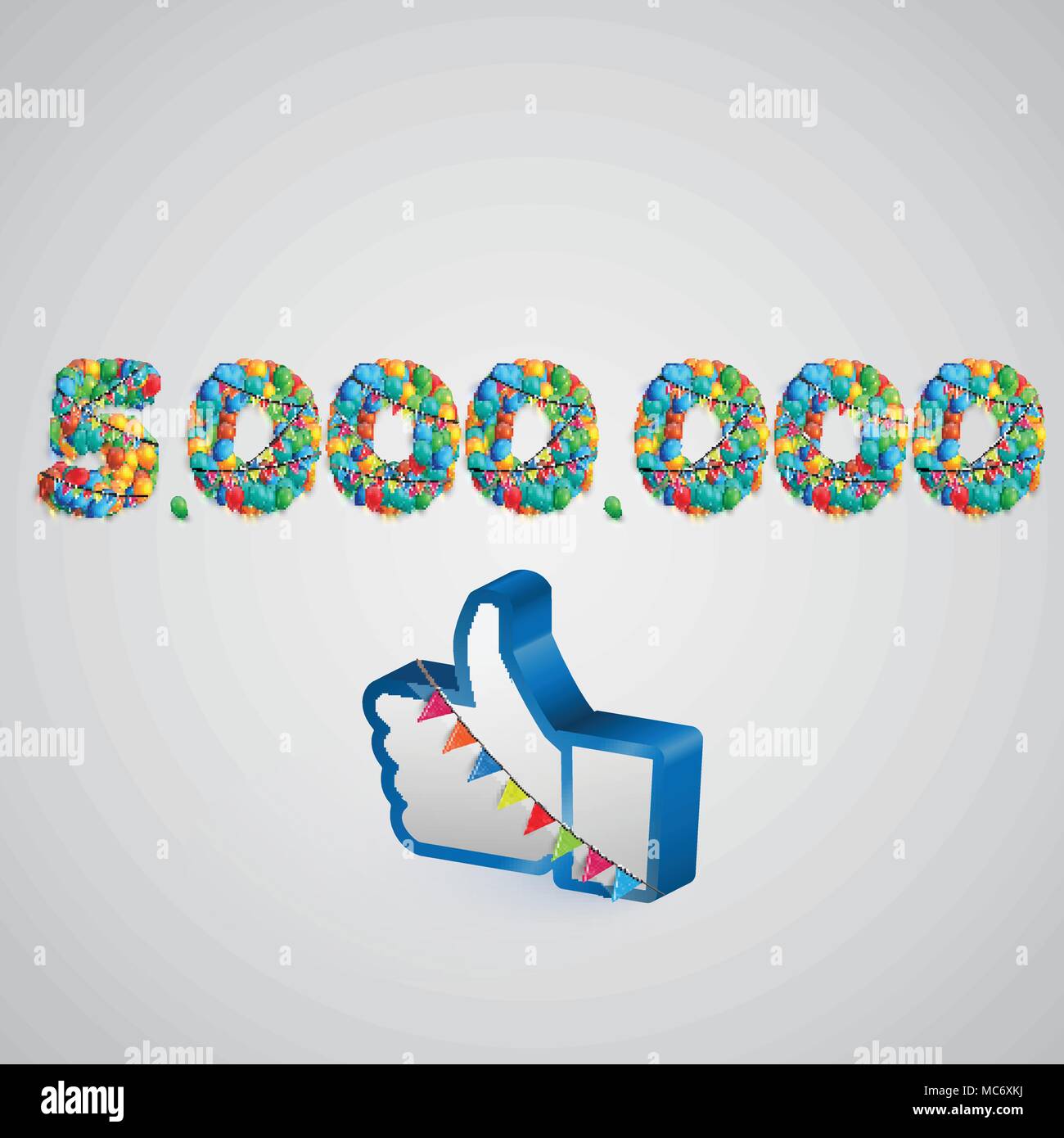 Number of likes made by balloon, vector illustration Stock Vector Image ...