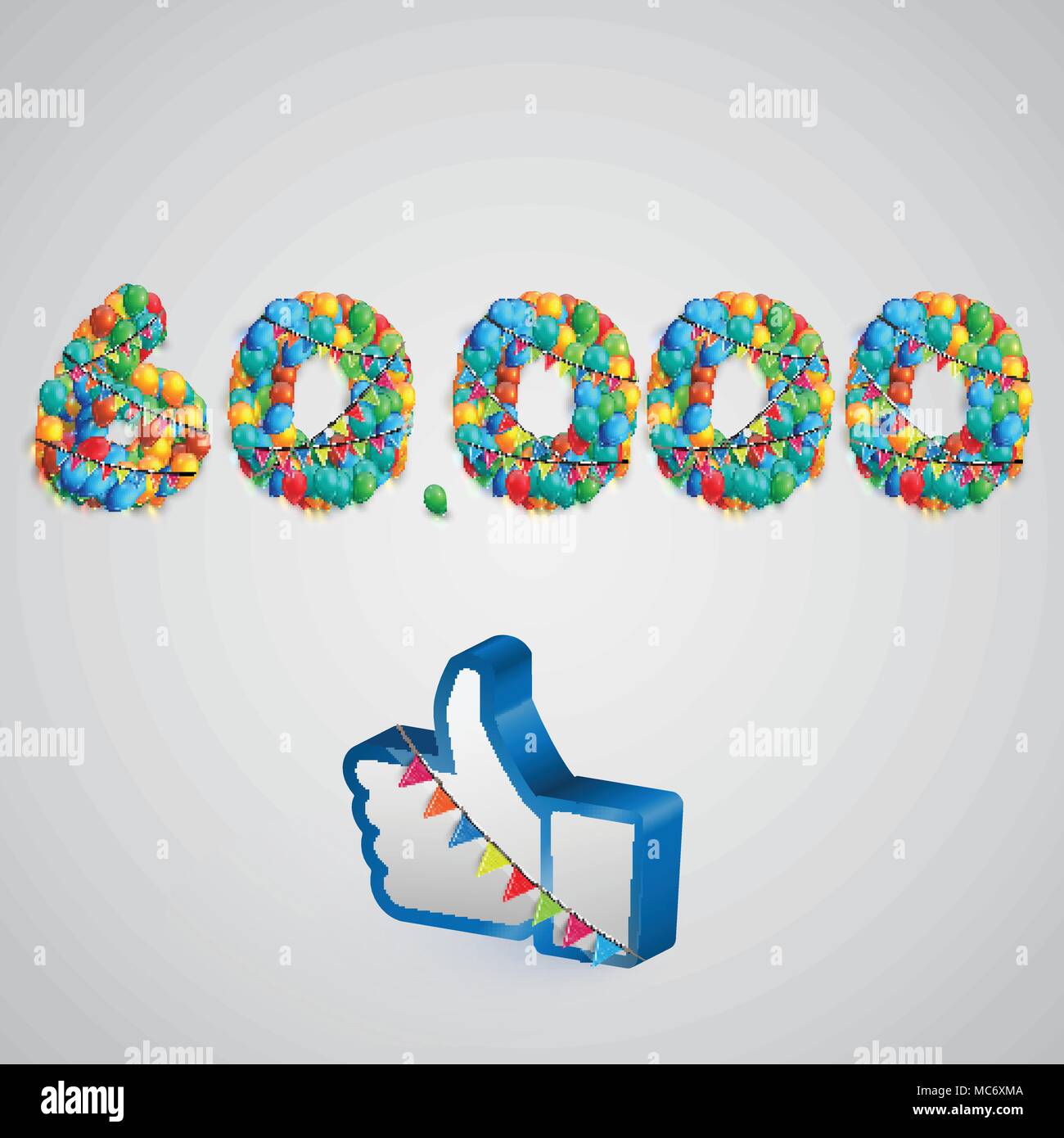 Number of likes made by balloon, vector illustration Stock Vector Image ...