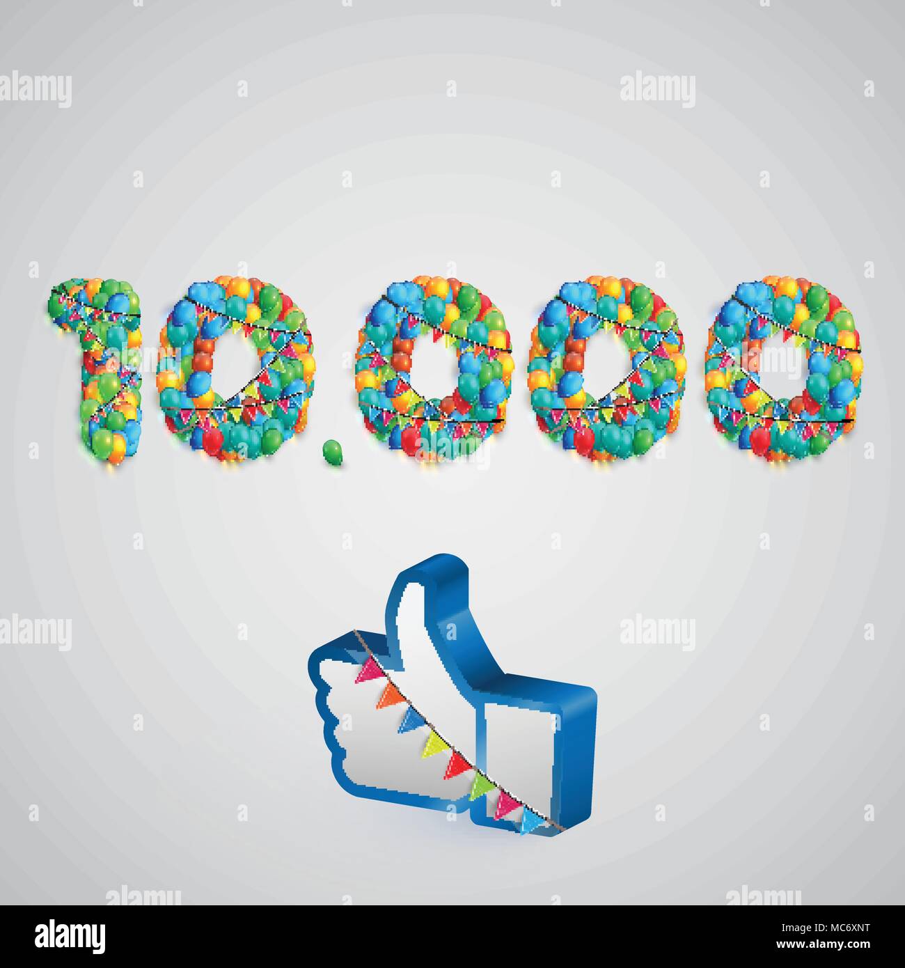 Number of likes made by balloon, vector illustration Stock Vector Image ...