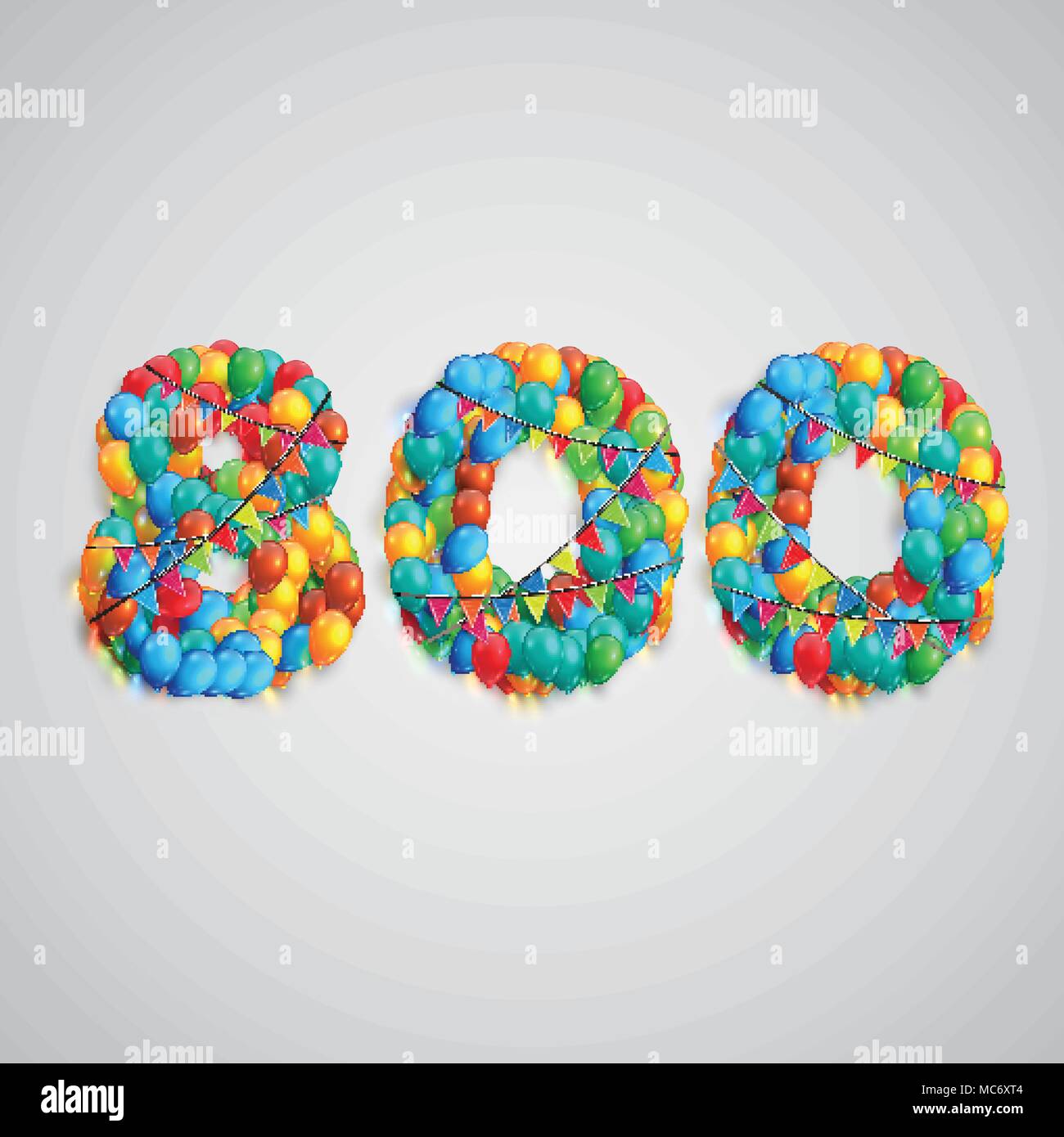 Number made by colorful balloons, vector Stock Vector Image & Art - Alamy