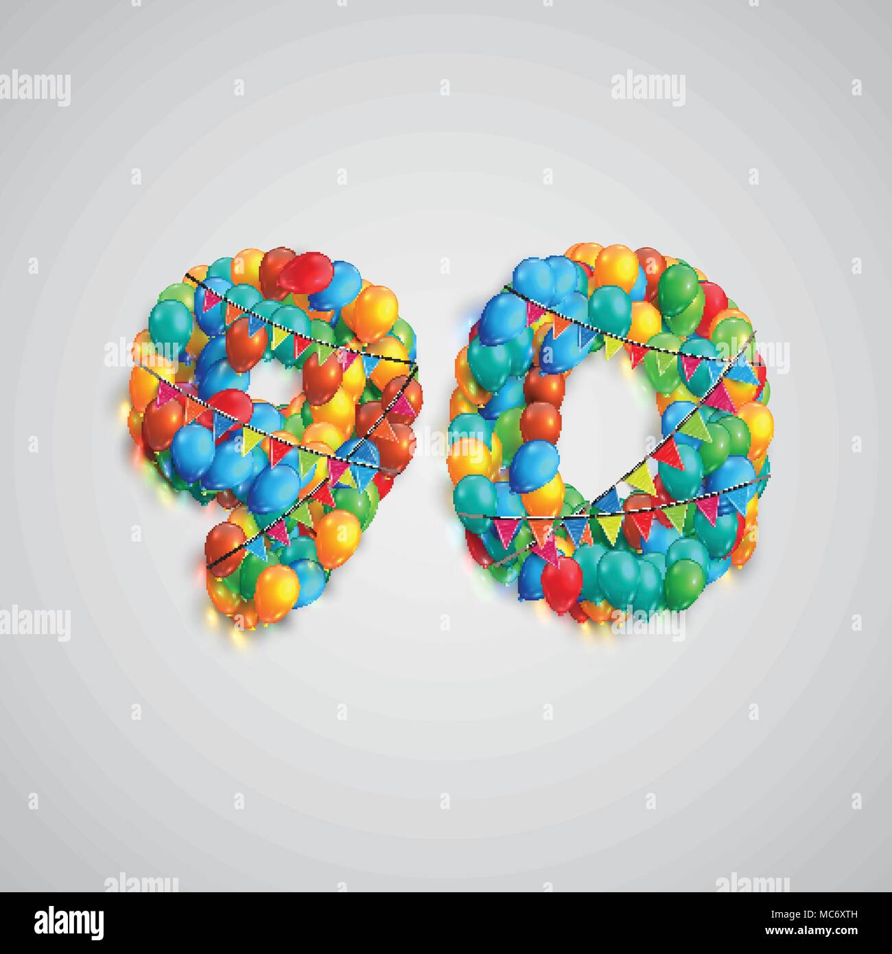 Number made by colorful balloons, vector Stock Vector Image & Art - Alamy