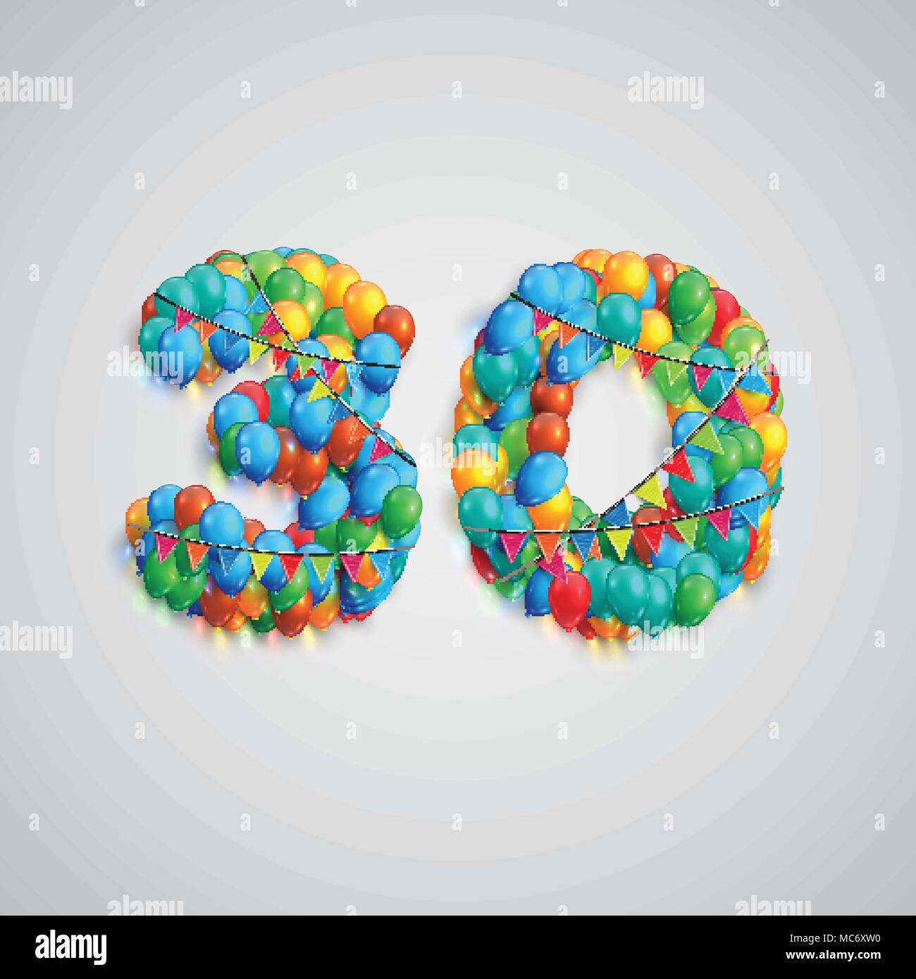 Number made by colorful balloons, vector Stock Vector Image & Art - Alamy