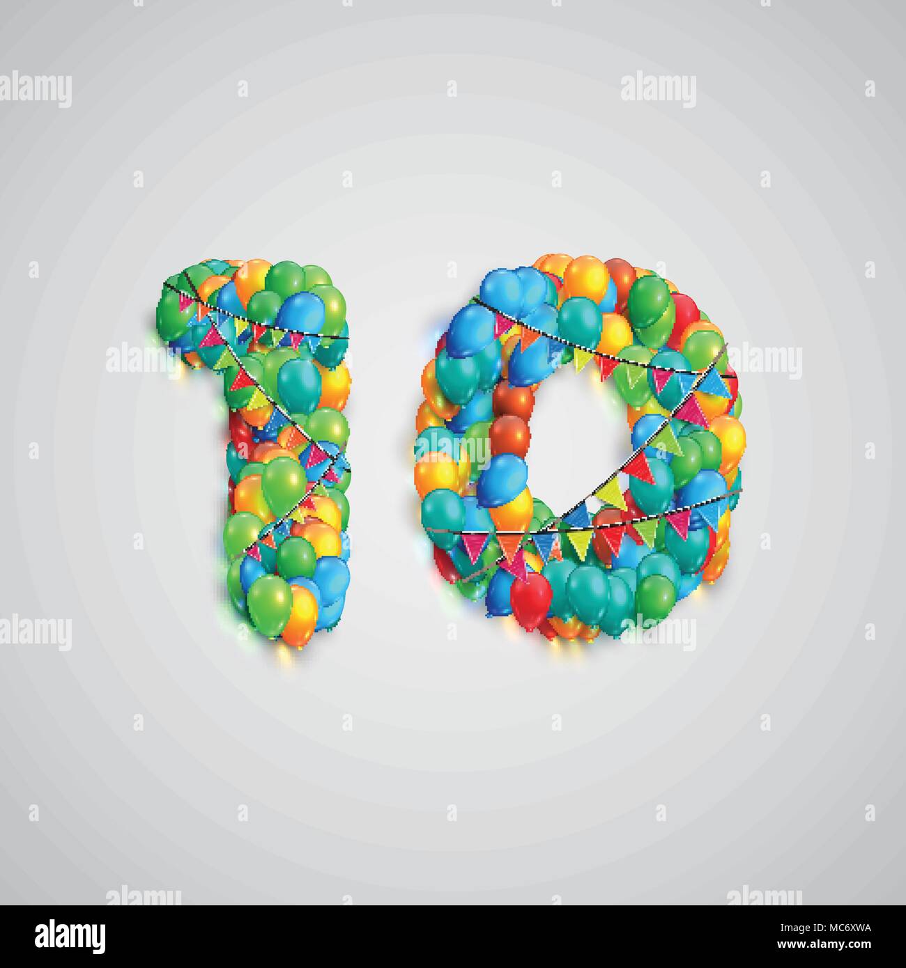 10 number birthday balloons hi-res stock photography and images - Alamy