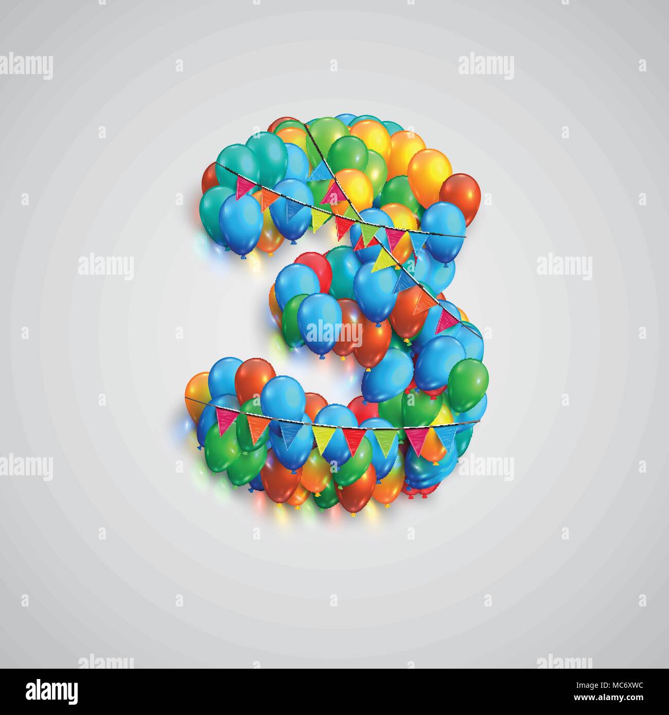 Number made by colorful balloons, vector Stock Vector Image & Art - Alamy