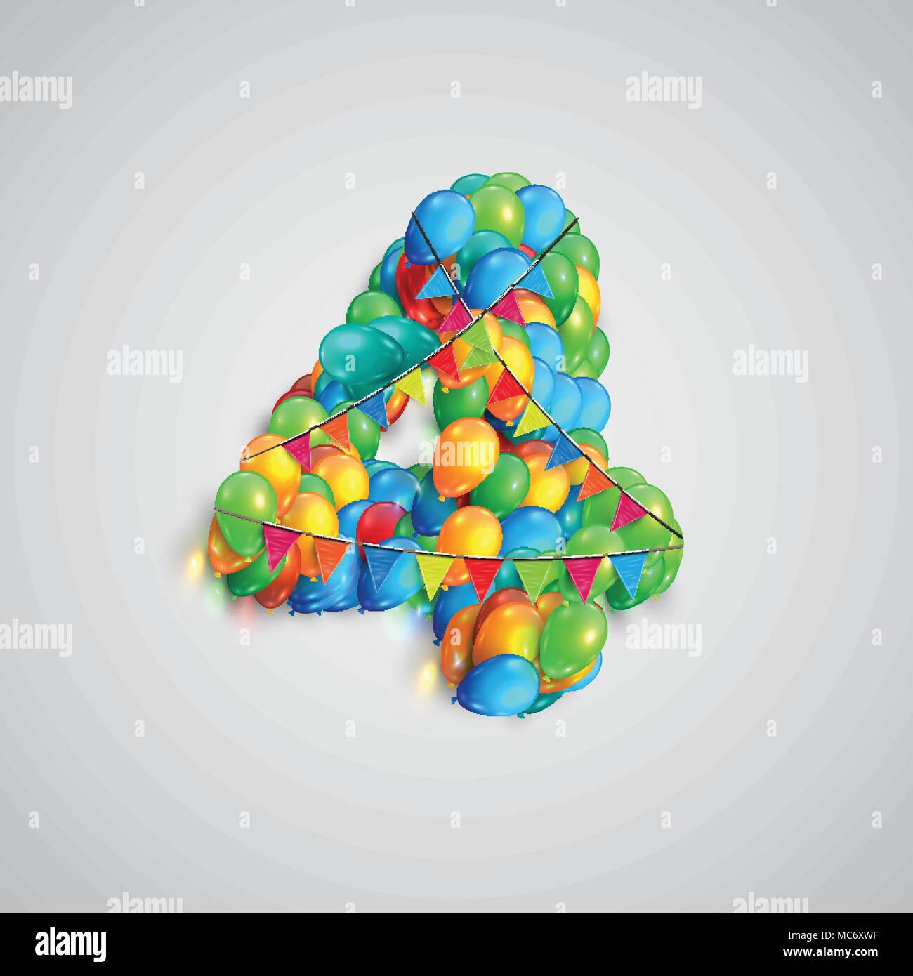 Number made by colorful balloons, vector Stock Vector Image & Art - Alamy