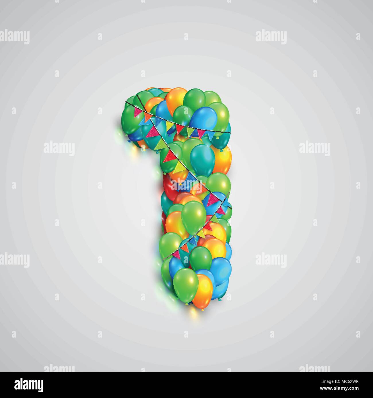 Number made by colorful balloons, vector Stock Vector Image & Art - Alamy