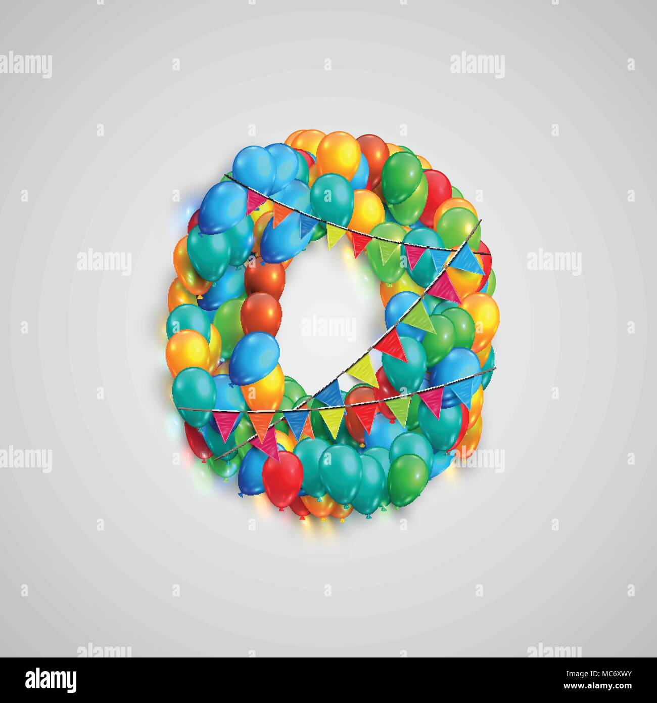 Number made by colorful balloons, vector Stock Vector Image & Art - Alamy