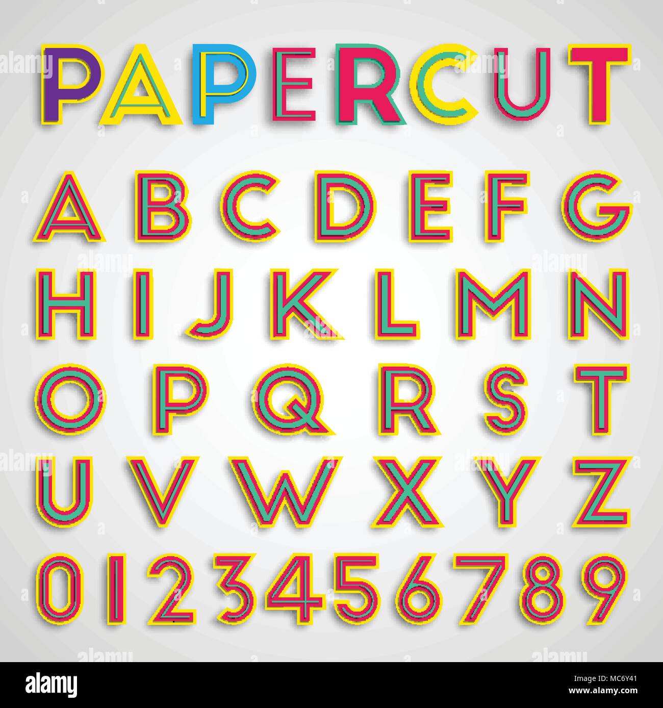 Papercut font with numbers, vector Stock Vector Image & Art - Alamy