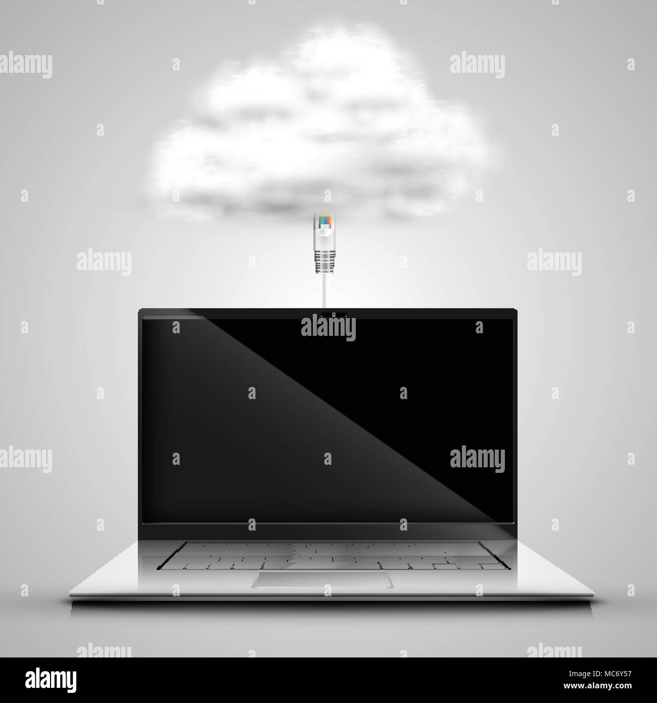 Notebook is connecting to cloud Stock Vector Image & Art - Alamy