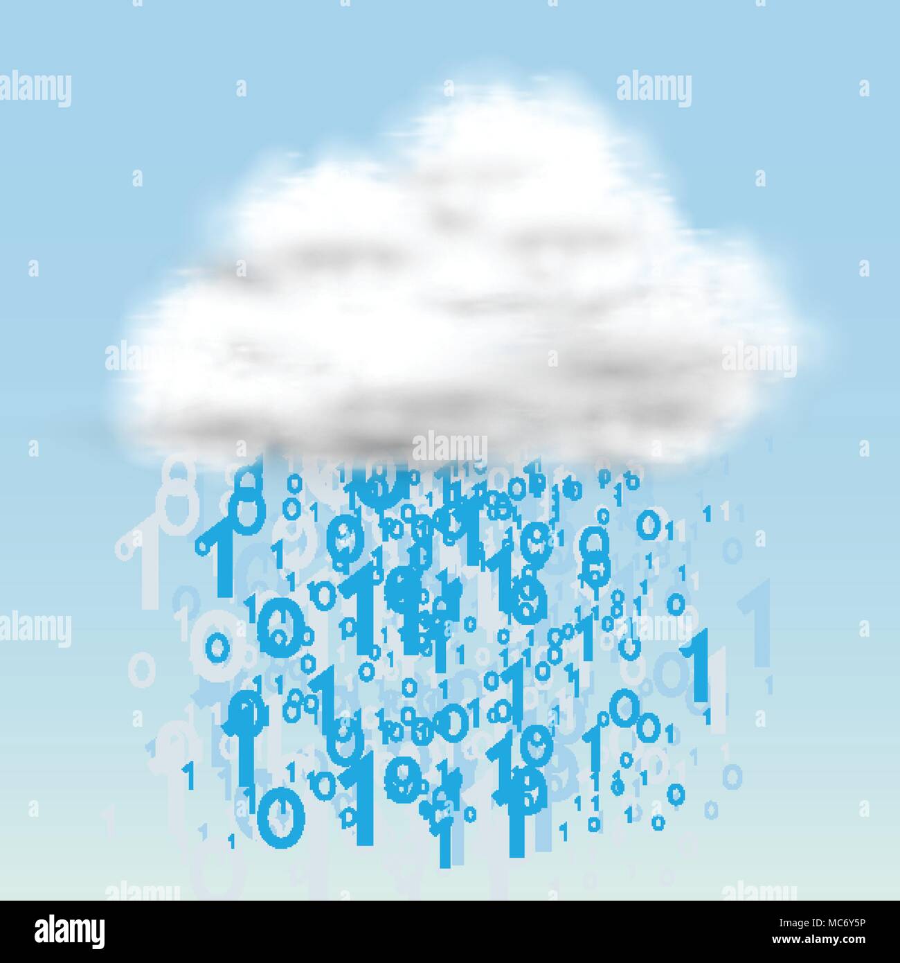 Data rain from realistic cloud, vector illustration Stock Vector Image ...