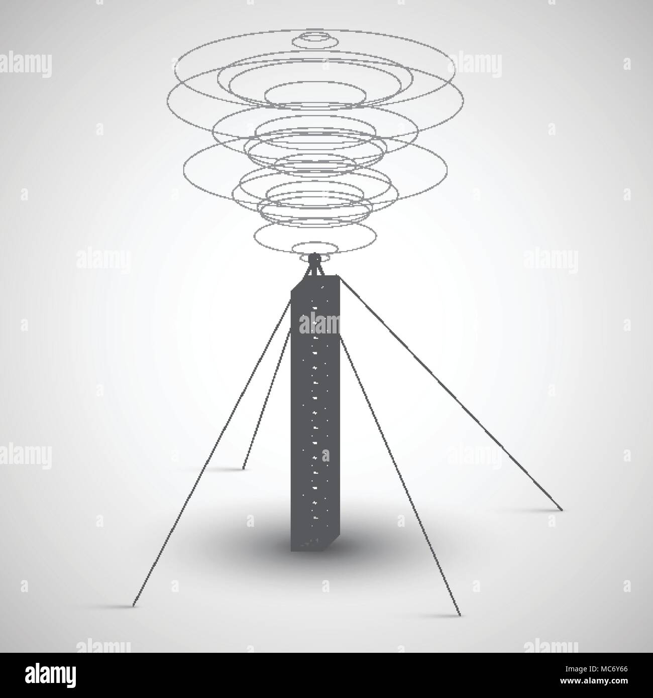 Radio tower on gray background, vector Stock Vector Image & Art - Alamy