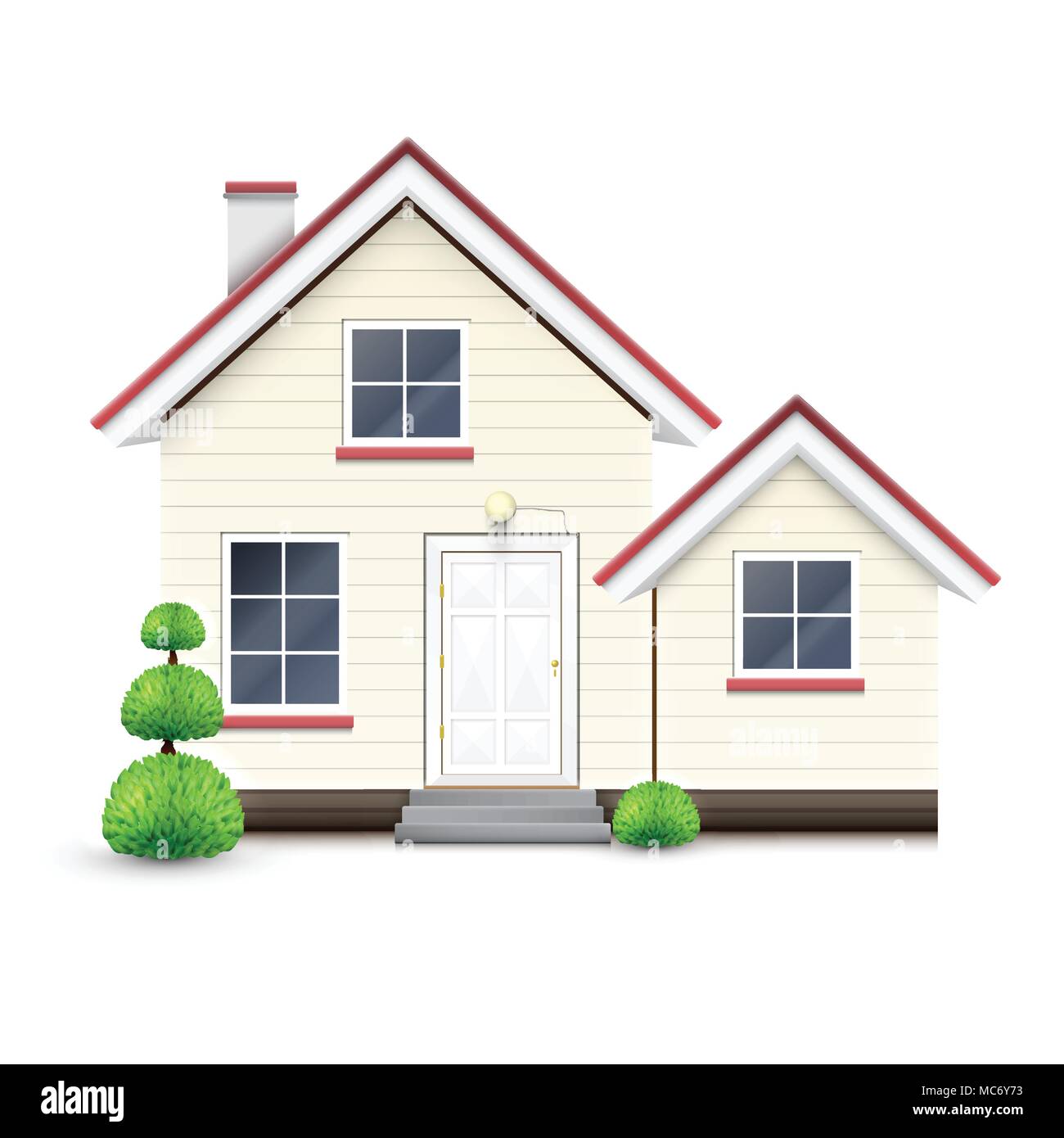 Contemporary house with garage Stock Vector Images - Alamy