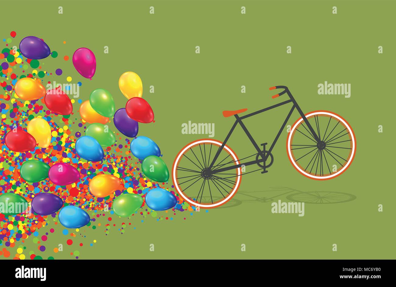 Colorful bicycle flat illustration, vector Stock Vector Image & Art - Alamy