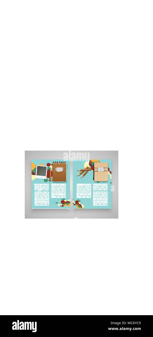 Vintage templates with computer and notebook, vector Stock Vector Image ...