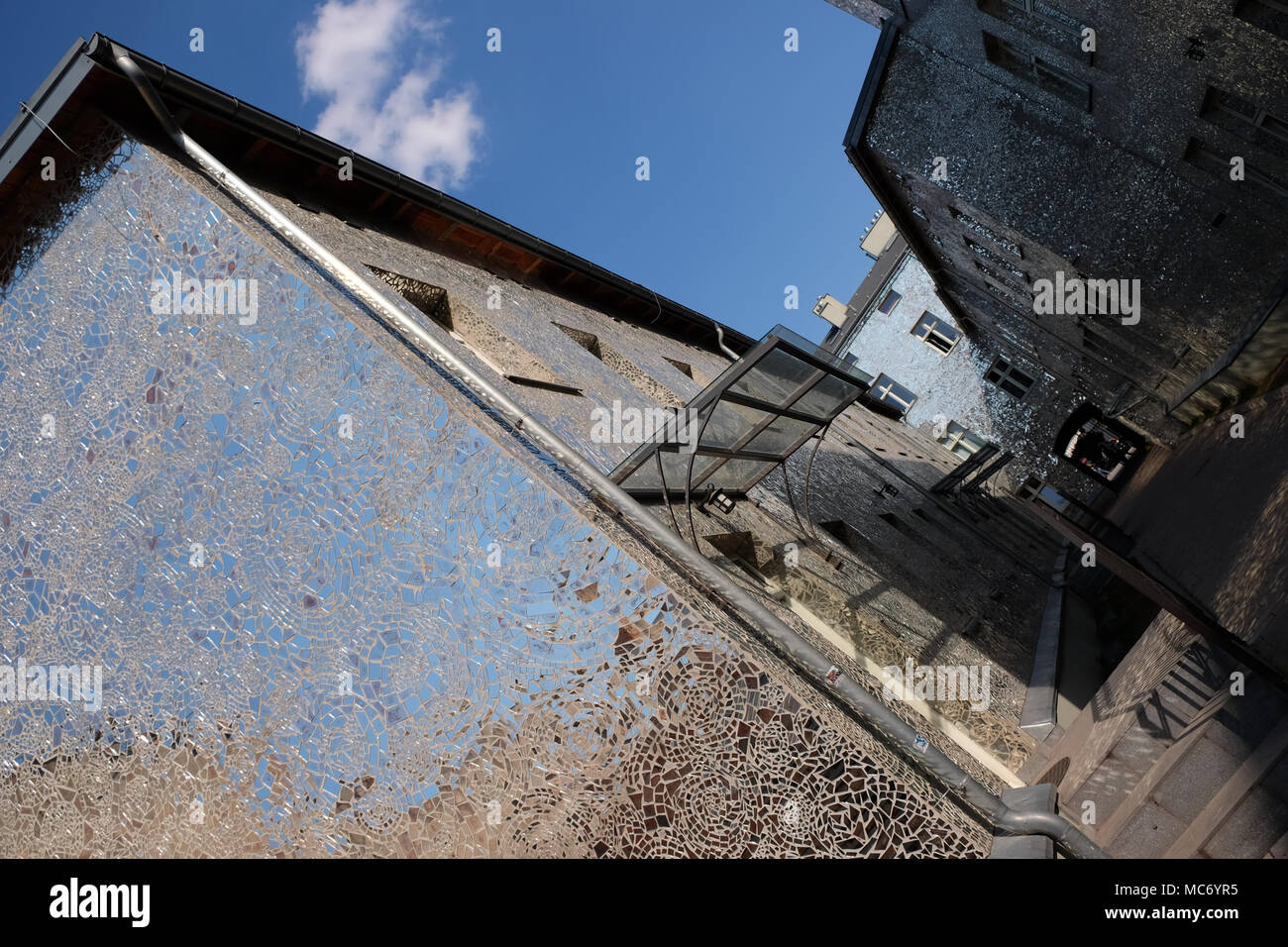 Lodz Poland - The Mirror House a building covered in a mirror mosaic by ...