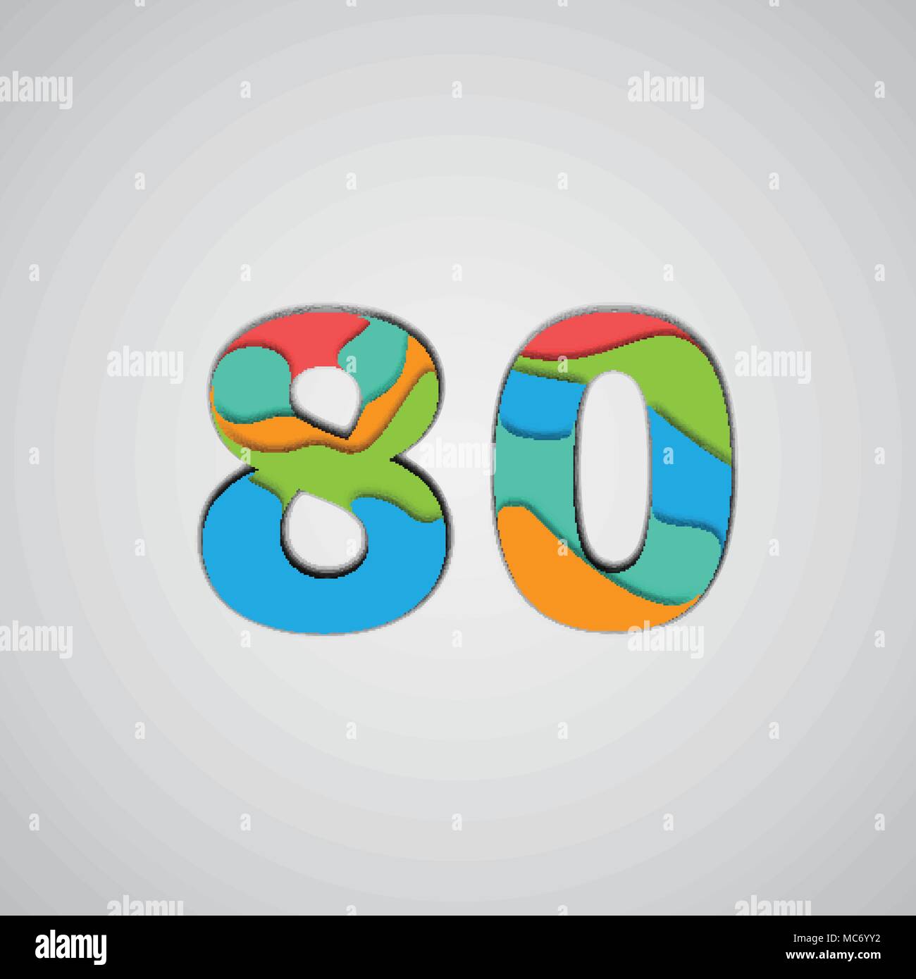 Colorful papercut layered number, vector Stock Vector Image & Art - Alamy