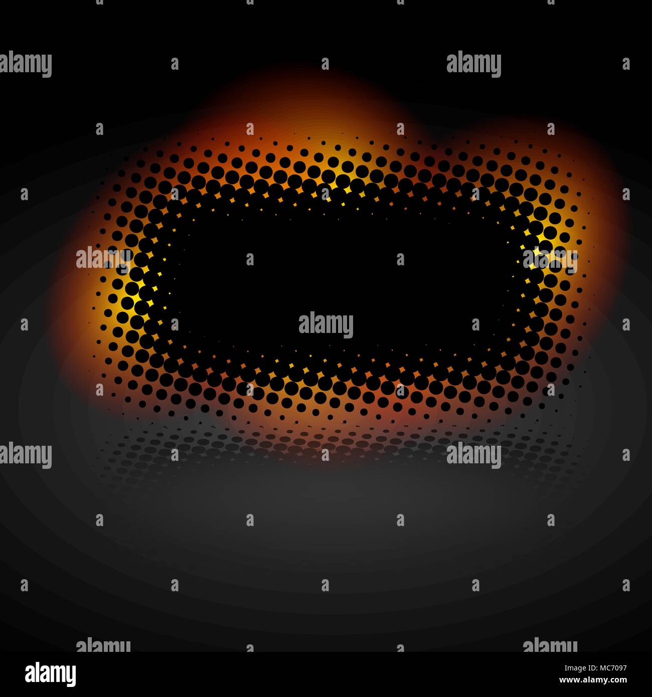 halftone sign design with glowing light effect around Stock Vector ...