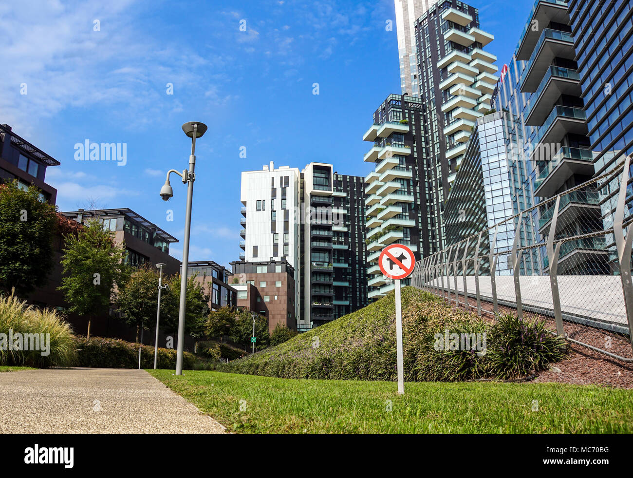 Milan ,Italy 04 March 2018 : new and modern area from skyline in the ...