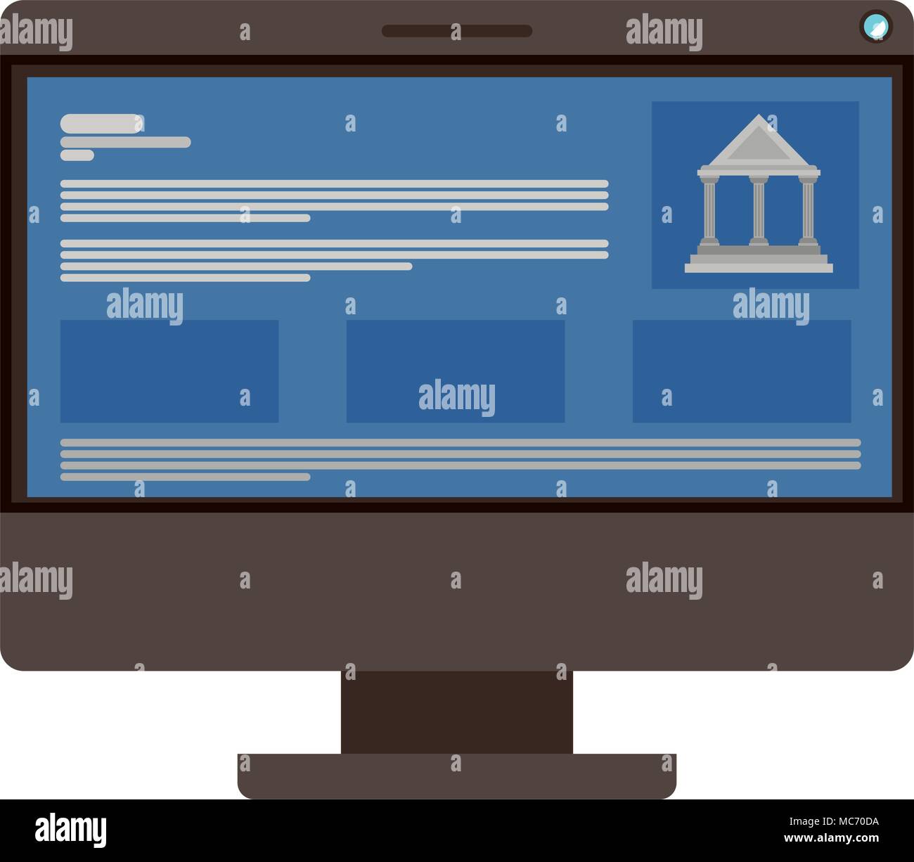 computer display with bank online vector illustration design Stock ...
