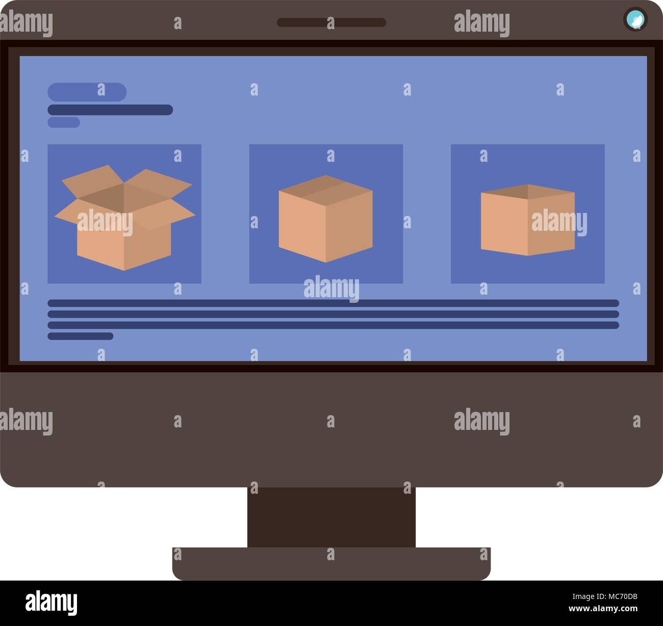 computer display with boxes vector illustration design Stock Vector ...