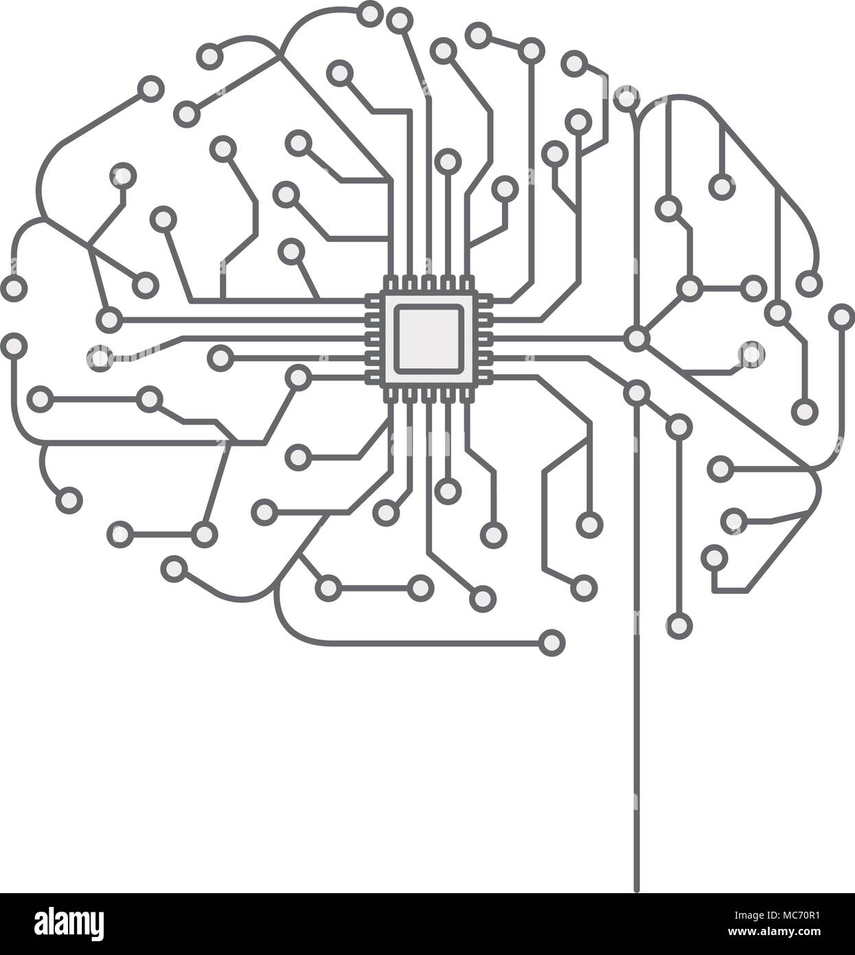brain with circuit electric icon vector illustration design Stock ...