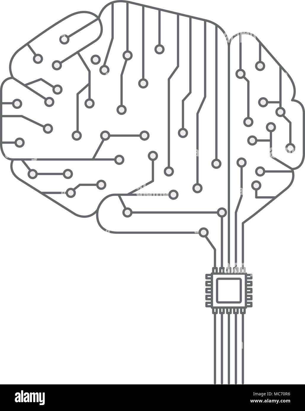 brain with circuit electric icon vector illustration design Stock ...