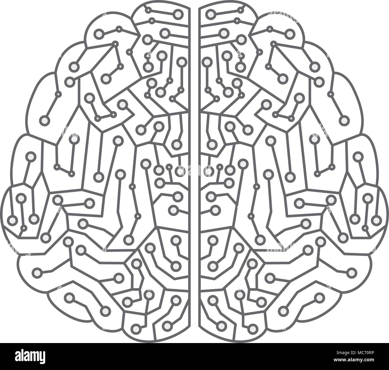 brain with circuit electric icon vector illustration design Stock ...