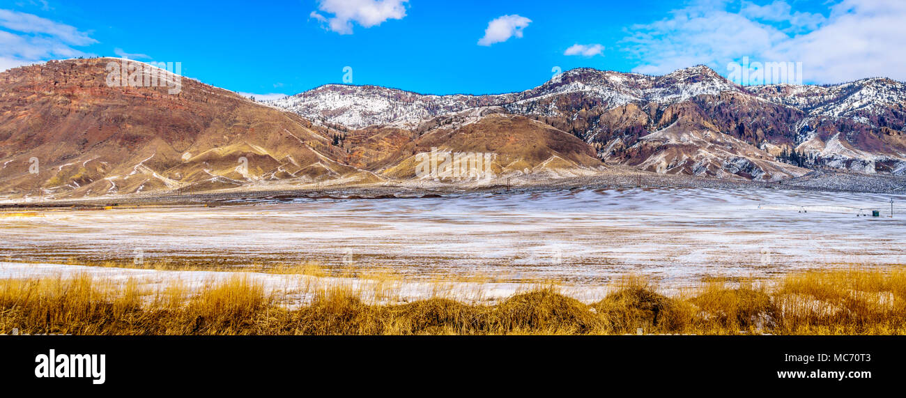 Panorama of the Winter Landscape in the semi desert of the Thompson ...