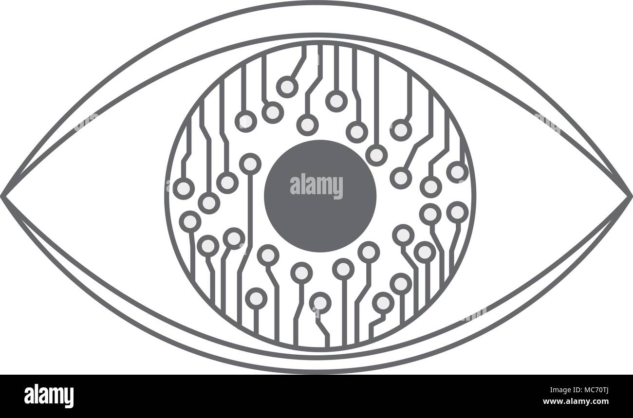 eye with electric circuit vector illustration design Stock Vector Image ...