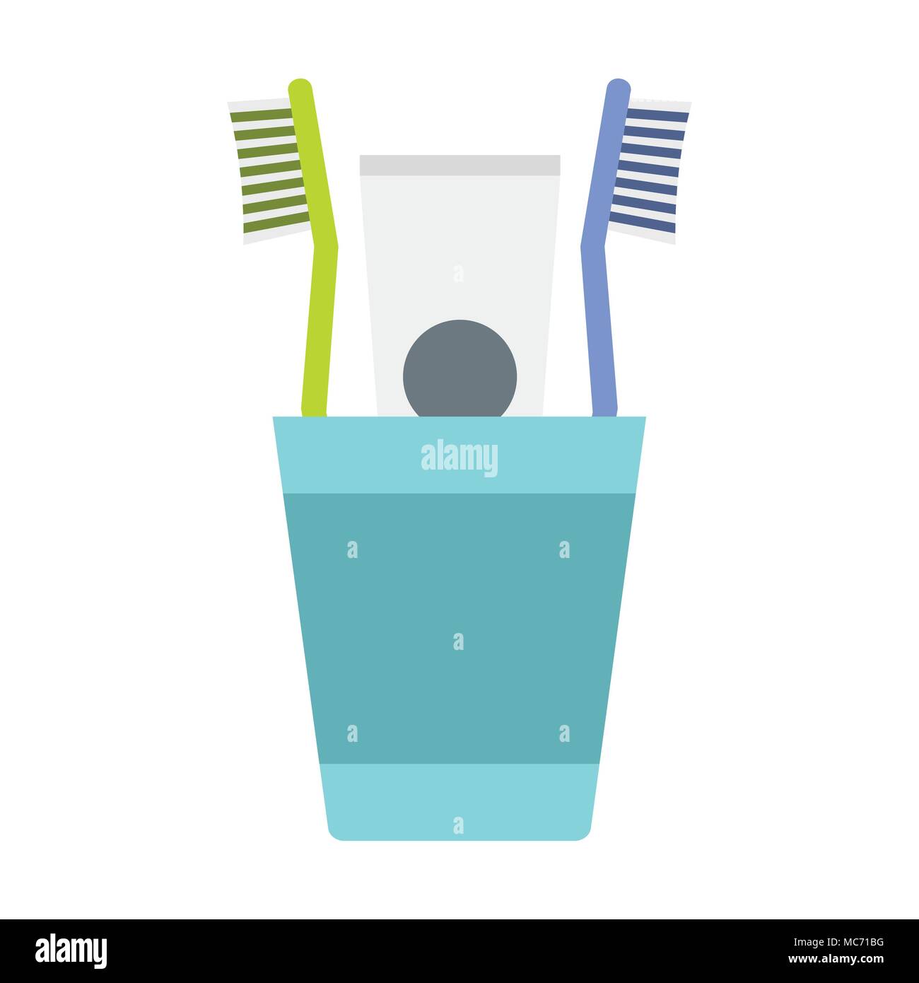 Cup with toothbrushes and toothpaste icon Stock Vector Image & Art - Alamy