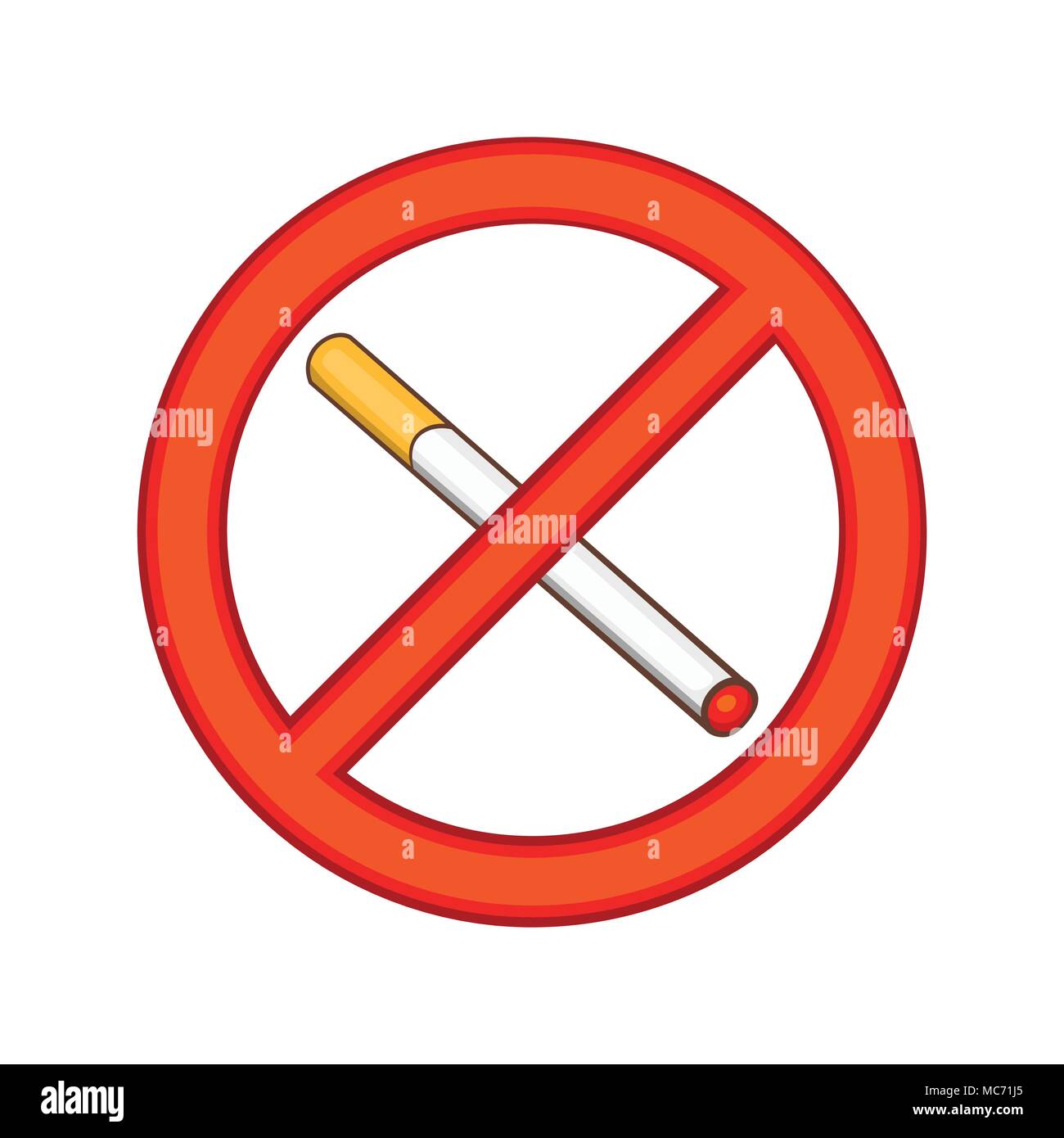 Smoking is prohibited icon, cartoon style Stock Vector Image & Art - Alamy