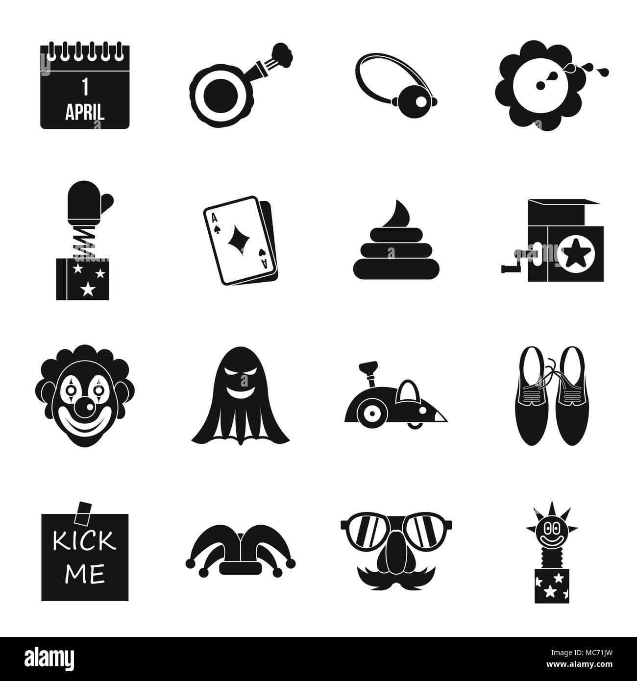 April fools day icons set, simple style Stock Vector Image & Art - Alamy