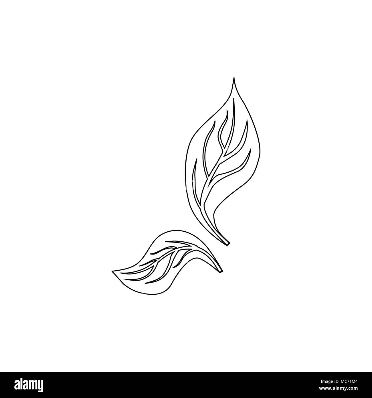 Fresh mint leaves icon, outline style Stock Vector Image & Art - Alamy