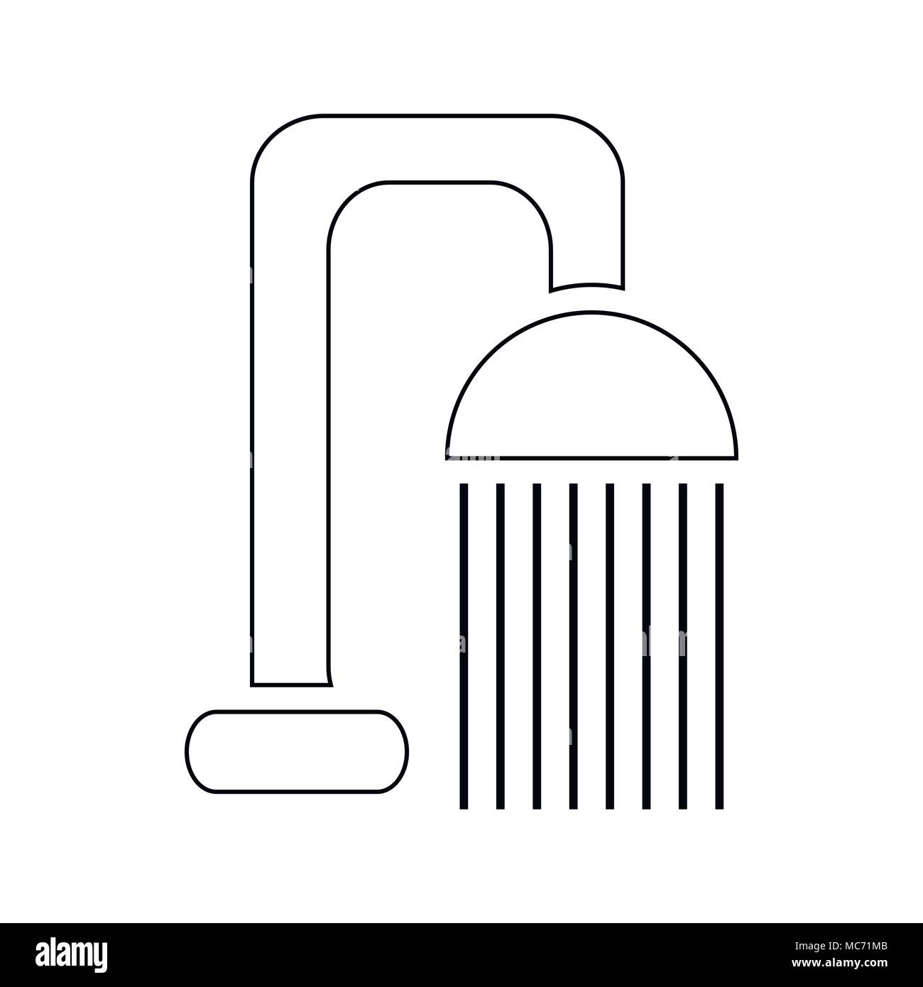 Shower spray icon, outline style Stock Vector Image & Art - Alamy