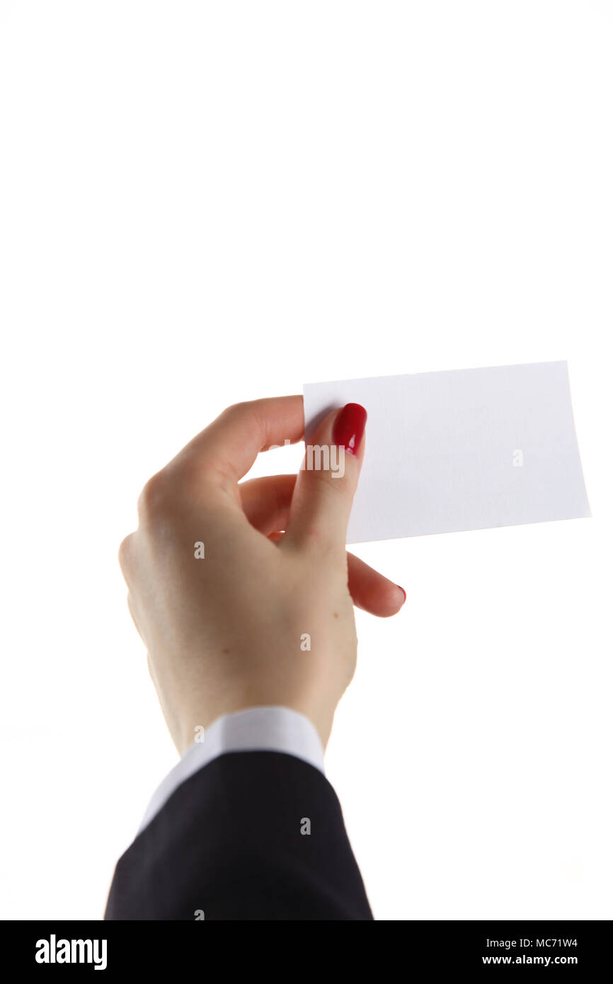 Woman holding note card hi-res stock photography and images - Alamy