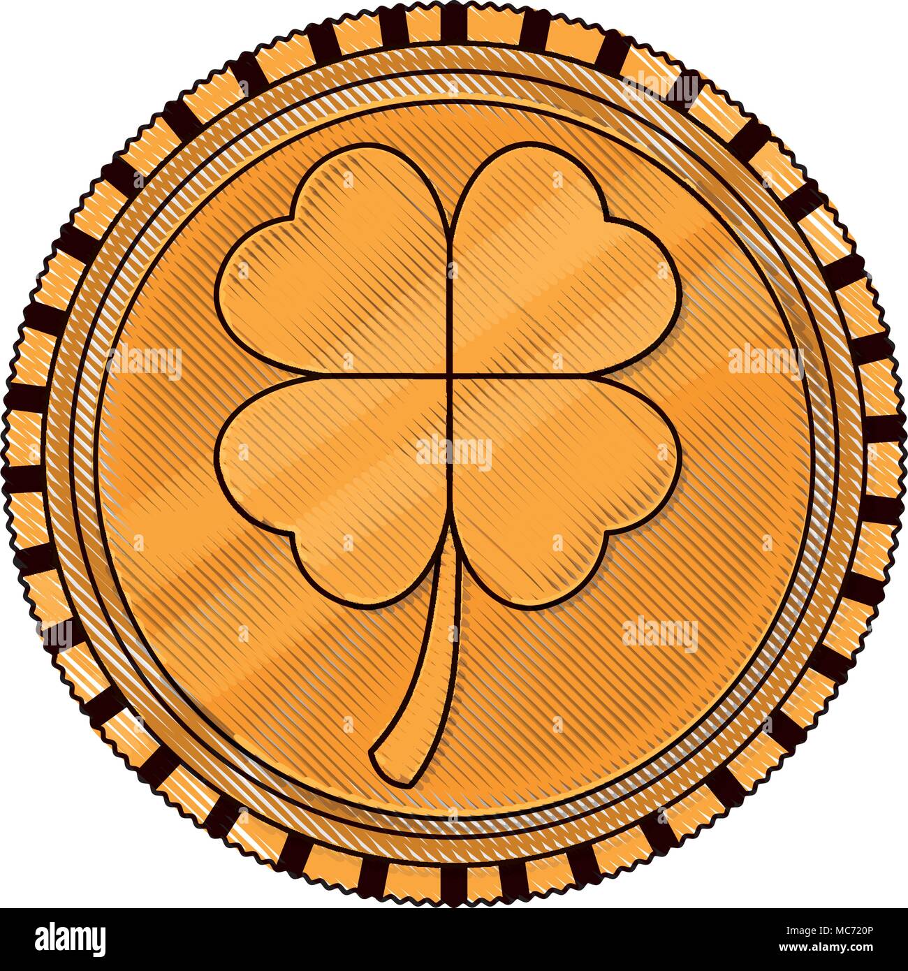 coin with clover icon Stock Vector Image & Art - Alamy