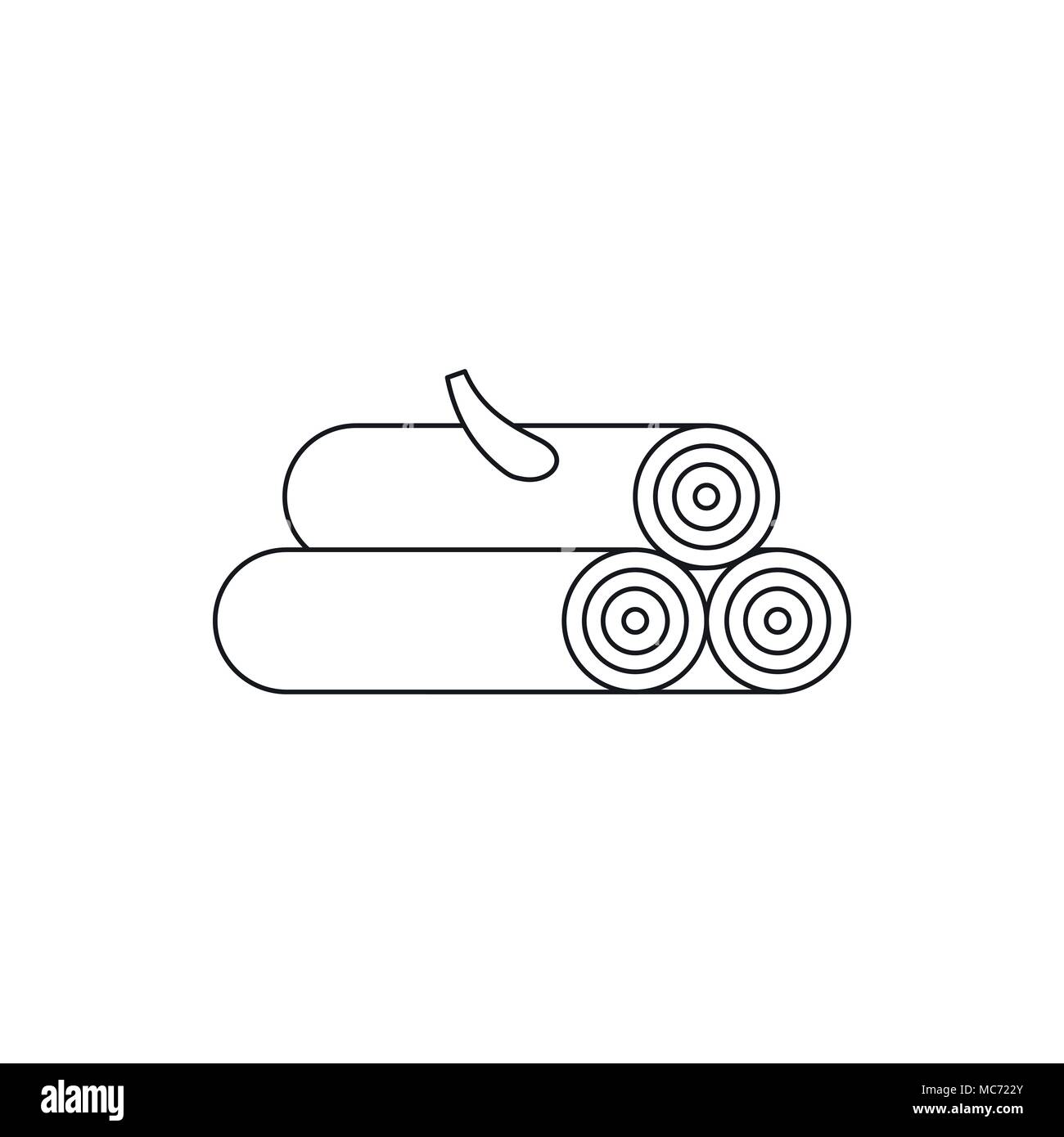 Wooden log icon, outline style Stock Vector Image & Art - Alamy