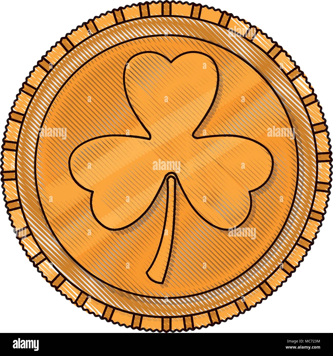 coin with clover icon Stock Vector Image & Art - Alamy