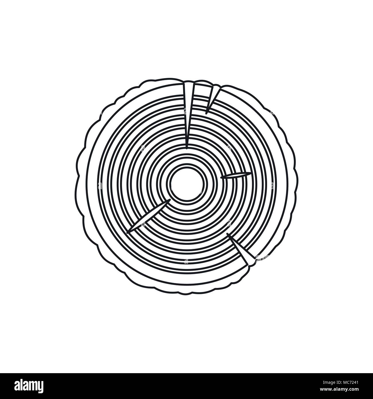 Tree rings icon, outline style Stock Vector Image & Art - Alamy
