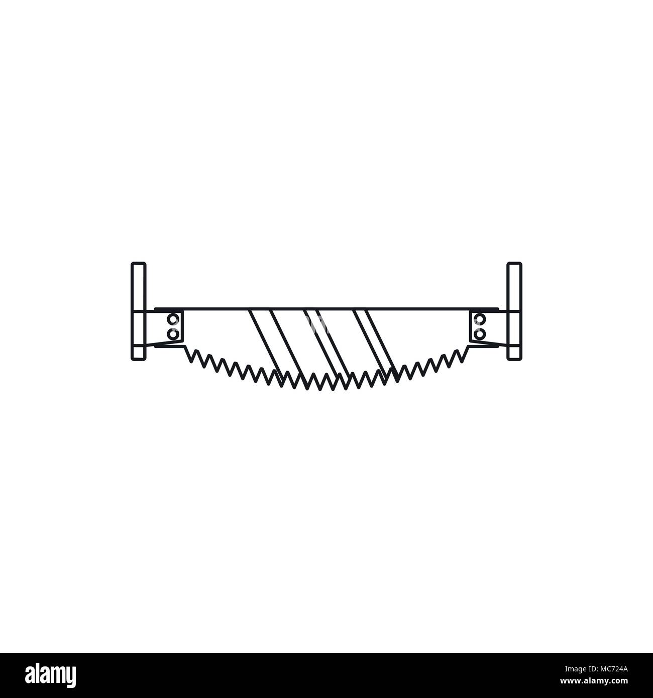 Two man saw with wooden handle icon, outline style Stock Vector Image ...