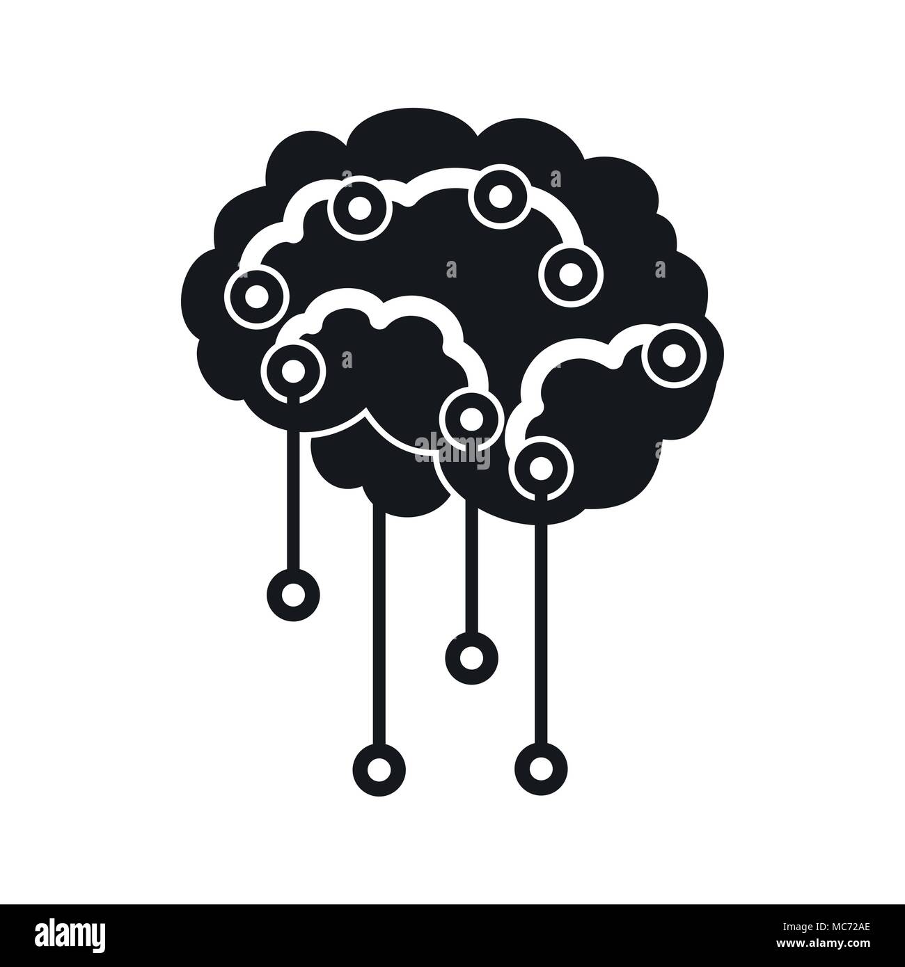 Sensors on human brain icon, simple style Stock Vector Image & Art - Alamy