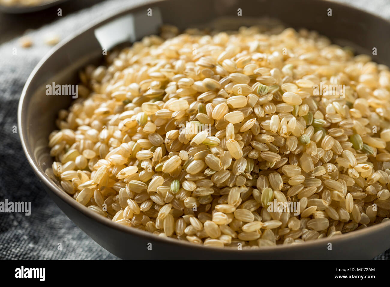 Raw Organic Short Grain Brown Rice in a Bowl Stock Photo - Alamy