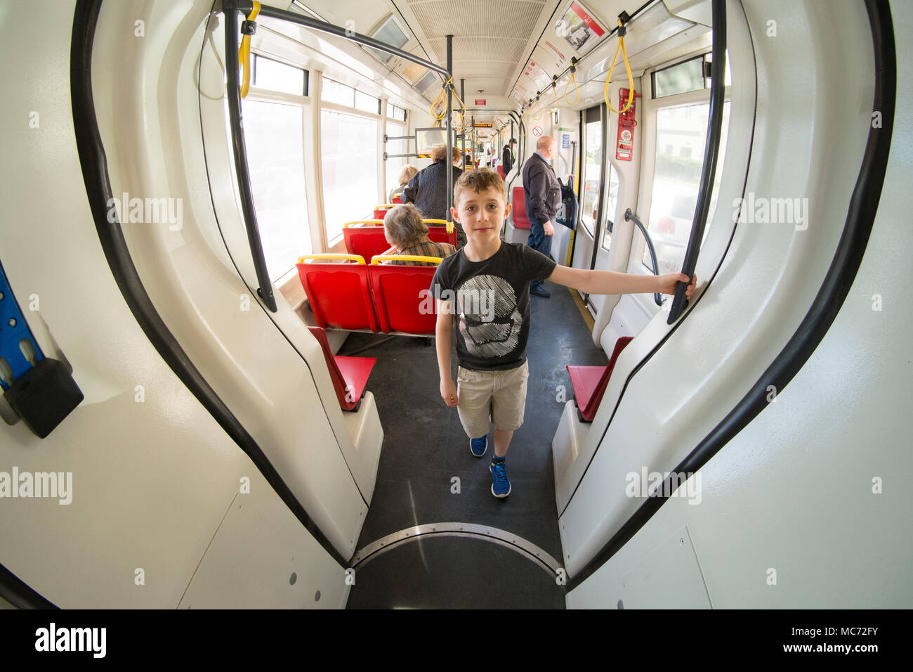Modern tram interior hi-res stock photography and images - Alamy