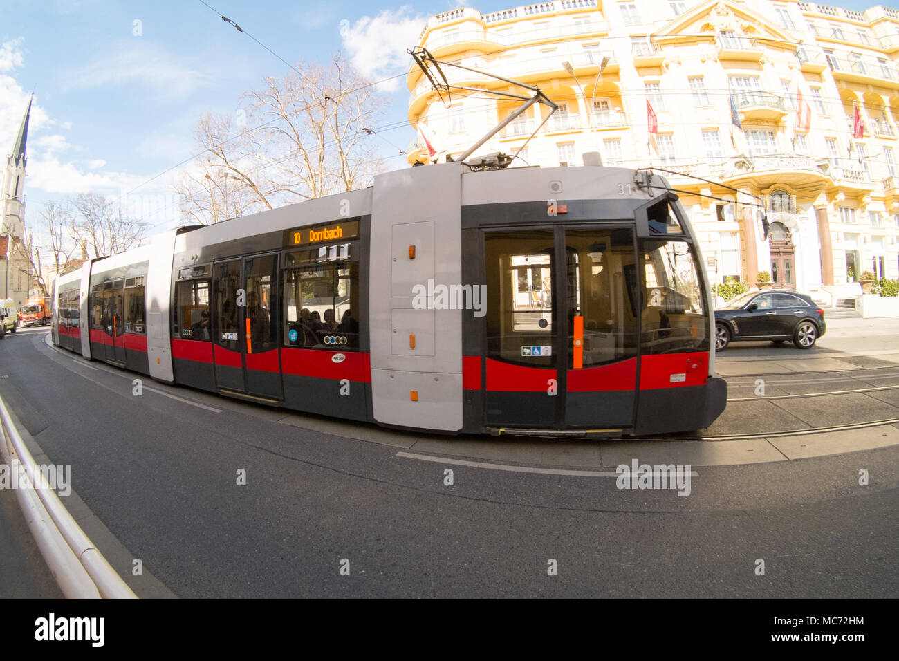 Modern Tram Vienna in Austria Europe Stock Photo - Alamy