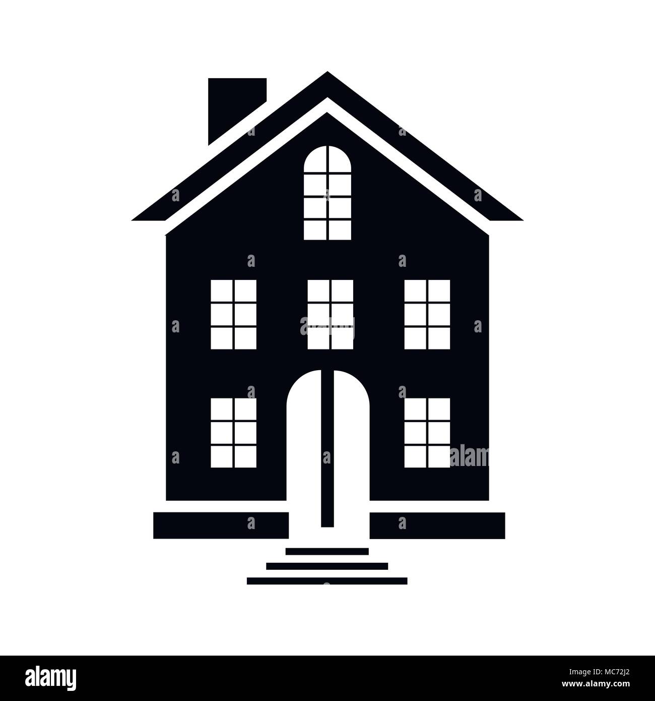 A three-storey building icon, simple style Stock Vector Image & Art - Alamy