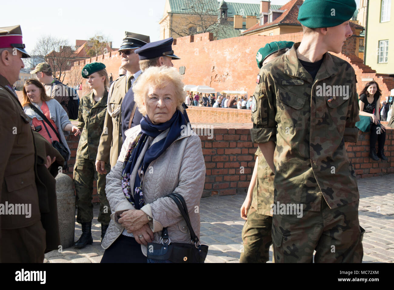 WARSAW, POLAND - April 08, 2018 XI Katyn March Shadow. In connection ...
