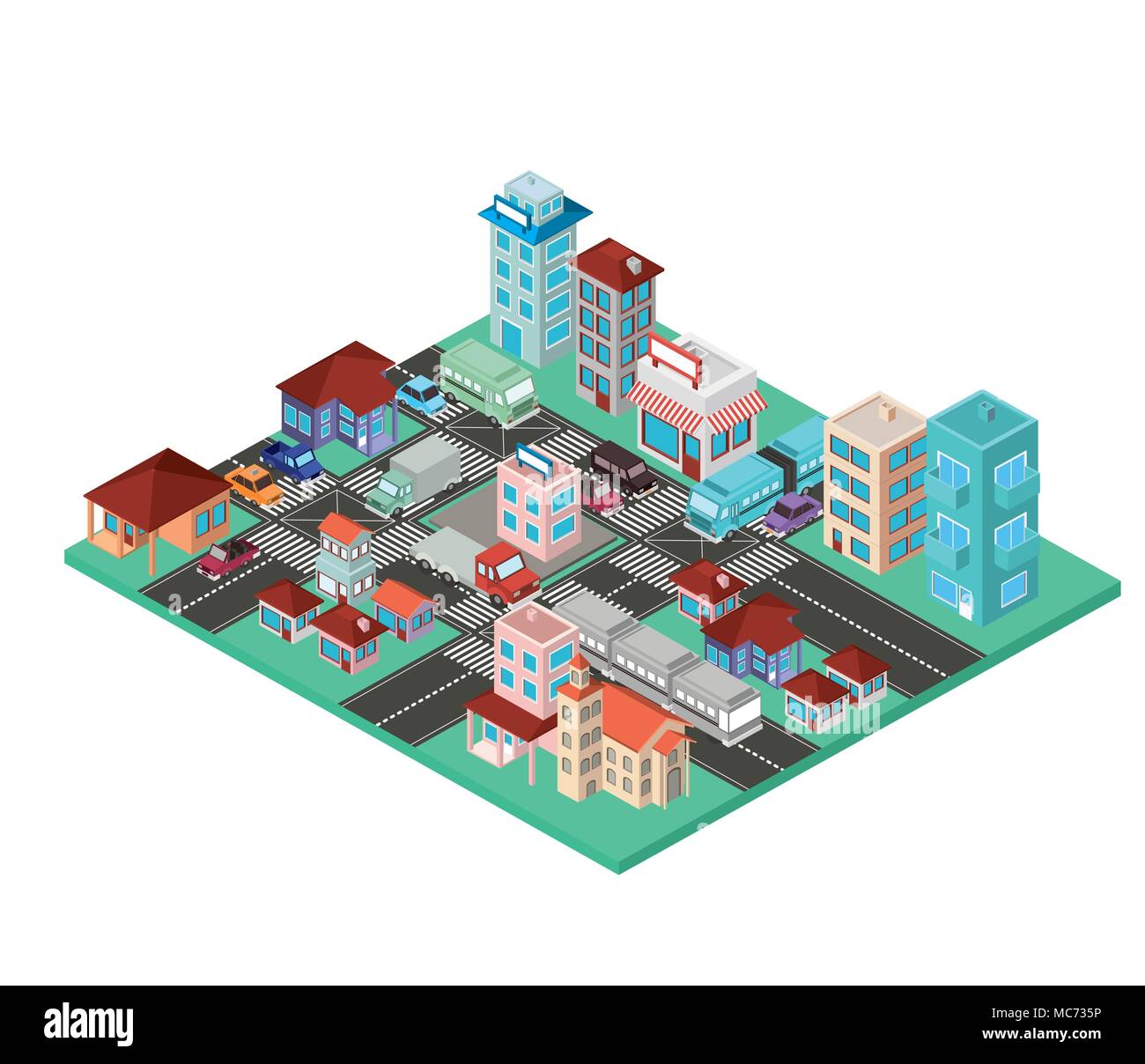 isometric city scene icons Stock Vector Image & Art - Alamy